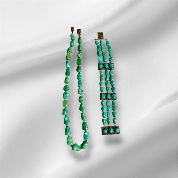 Jewelry | Vintage Chinese Export Turquoise Necklace Bracelet Set 925 ...